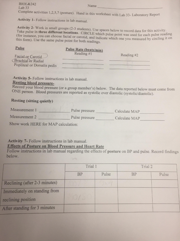 Solved BIOL&242 Name Lab 33 Complete activities 1,2,5,7 | Chegg.com