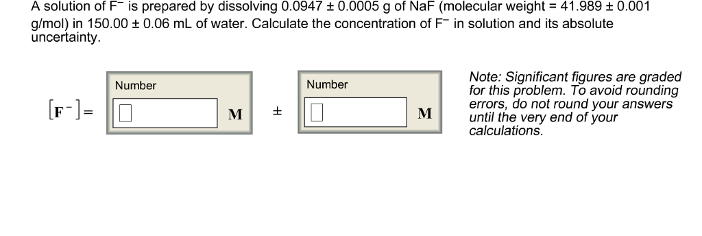 Solved by dissolving 0.0947* A solution of F is prepared | Chegg.com