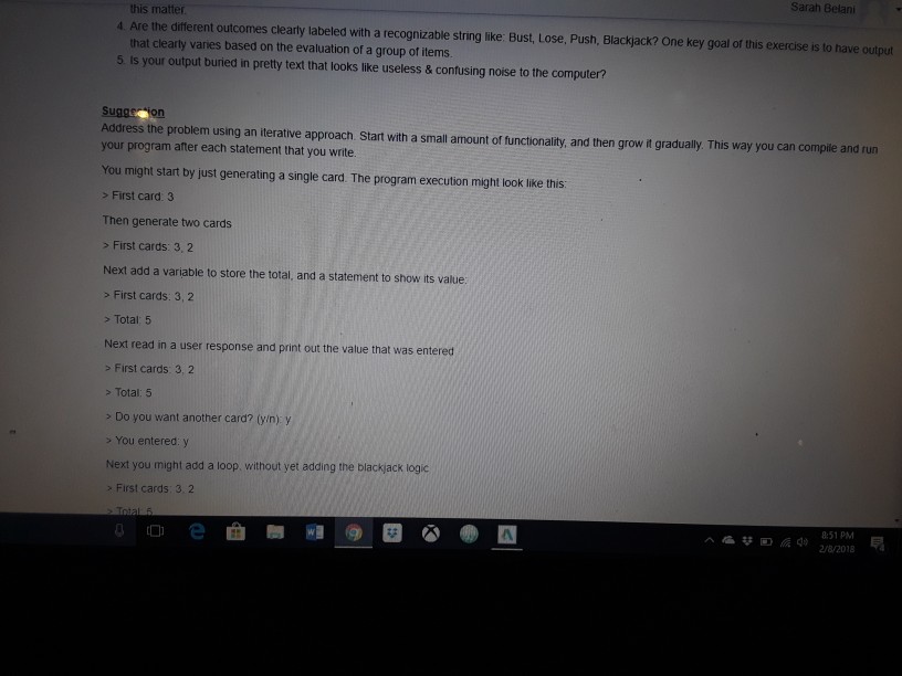 Solved In the card game named 'Blackjack players get two | Chegg.com