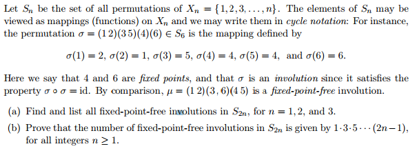 Solved Let S,1 be the set of all permutations of Xn = { | Chegg.com