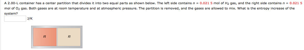 Solved A 2.00-L container has a center partition that | Chegg.com