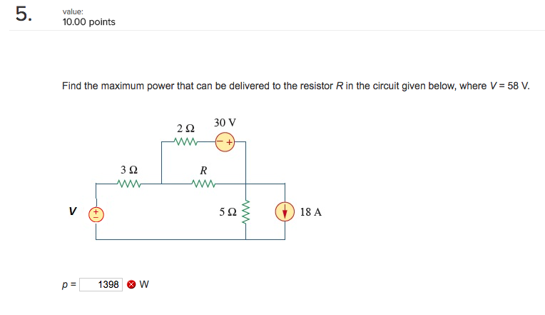 Solved Find the maximum power that can be delivered to the | Chegg.com