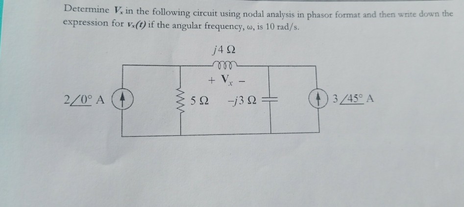 Solved V, in the following circuit using nodal analysis in | Chegg.com