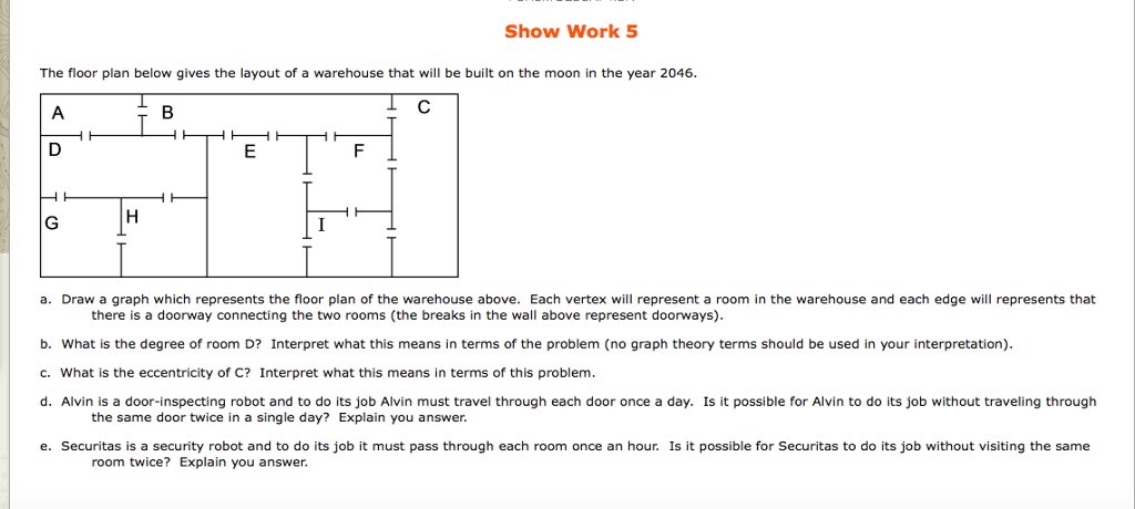 Solved Show Work 5 The floor plan below gives the layout of | Chegg.com