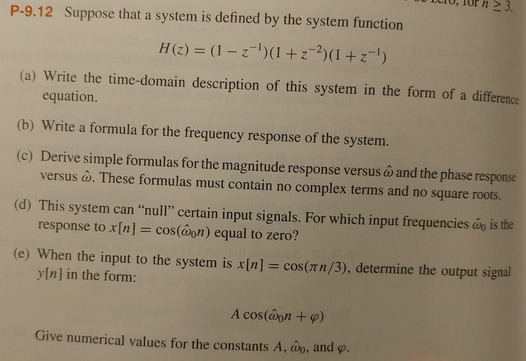 Solved Suppose that a system is defined by the system | Chegg.com