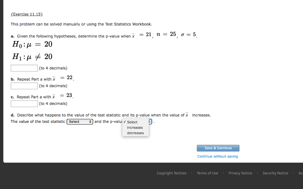 Solved {Exercise 11.15} This problem can be solved manually | Chegg.com