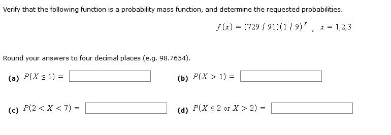 Solved Verify that the following function is a probability | Chegg.com