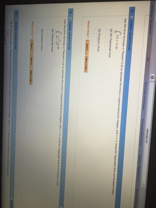 Solved Use The Error Formulas In Theorem 520 To Estimate 