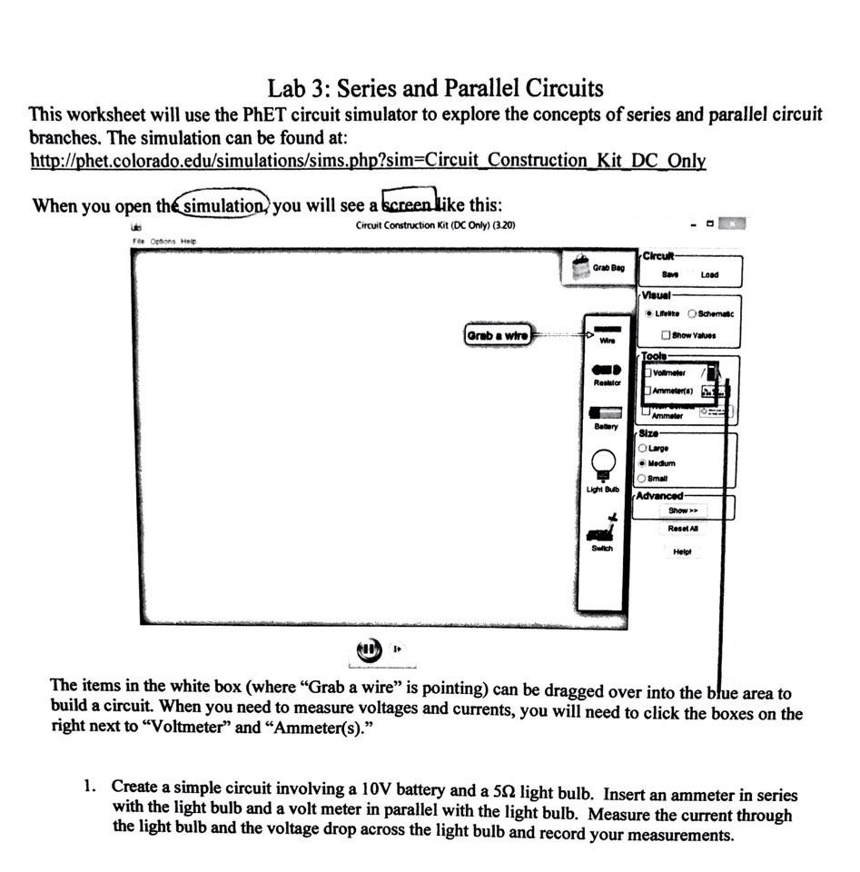 Solved Lab 3: Series and Parallel Circuits This worksheet | Chegg.com