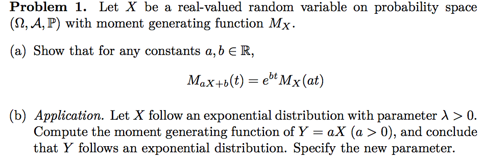 Solved Let X be a real-valued random variable on probability | Chegg.com