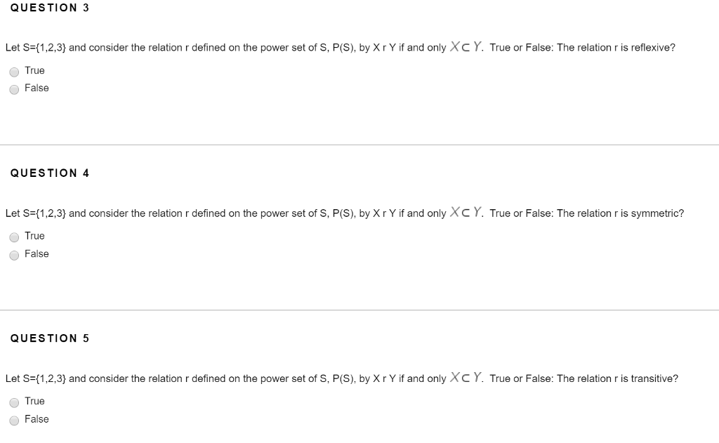 Solved QUESTION 3 Let s-(1,23) and consider the relation r | Chegg.com