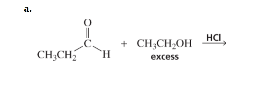 Solved a. HCI C+ CH3CH2OH CH2CH excess | Chegg.com