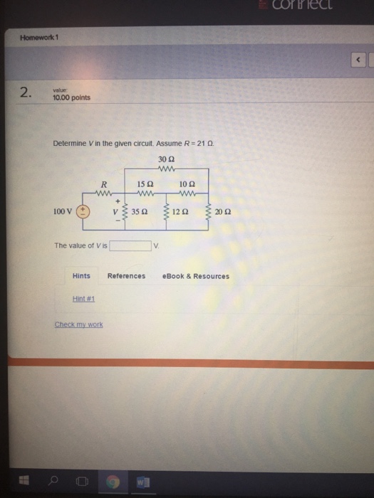Solved Determine v in the given circuit Assume R = 21 ohm. | Chegg.com