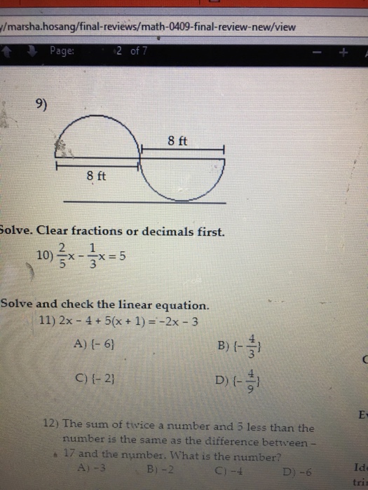 Solved Solve. Clear fractions or decimals first. 2/5x - | Chegg.com