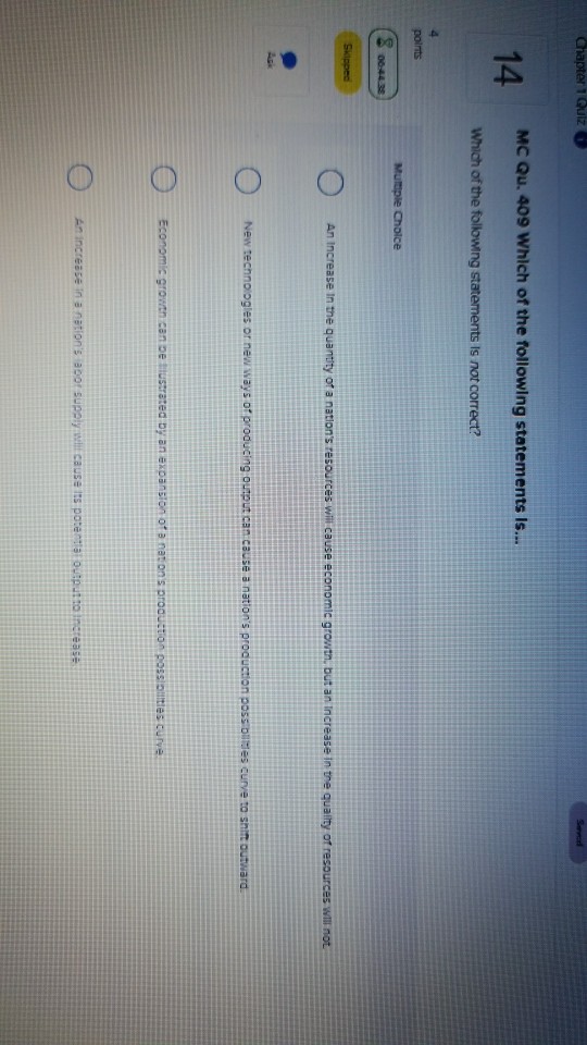 Solved MC Qu. 170 Refer to the diagram. Technological | Chegg.com