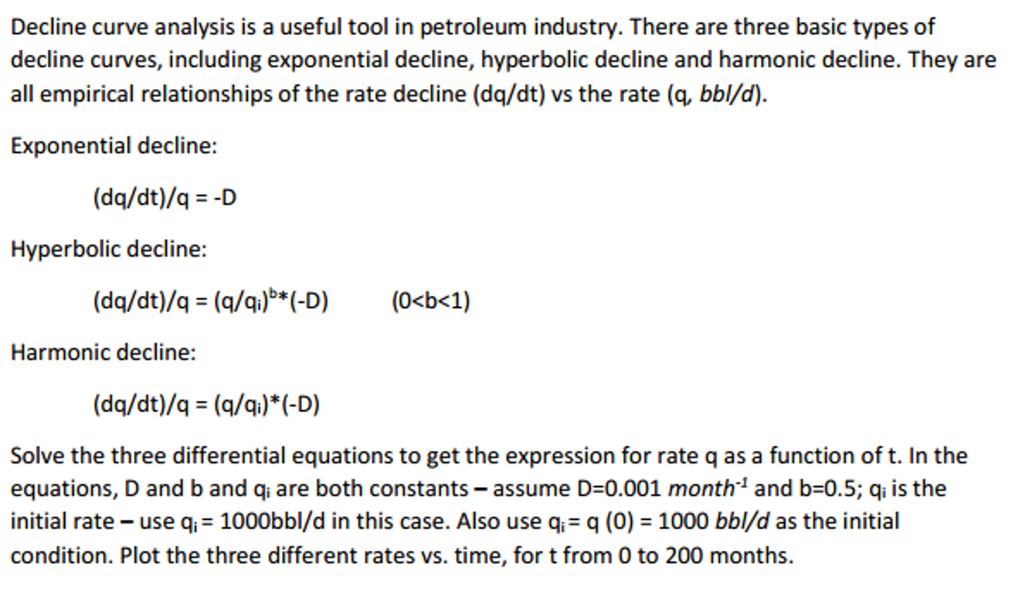 Solved Decline curve analysis is a useful tool in petroleum | Chegg.com