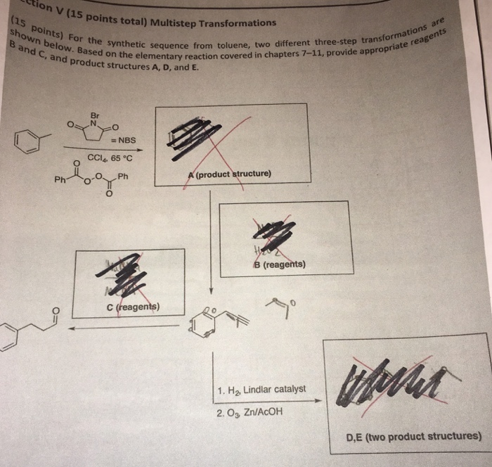 Solved For the synthetic sequence from toluene, two | Chegg.com