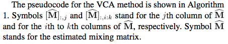 Algorithm i: Vertex Component Analysis (VCA) INPUT p, | Chegg.com