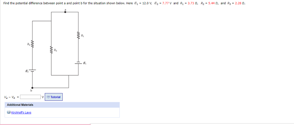 Solved Find the potential difference between point a and | Chegg.com