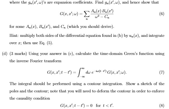 Fourier transform; green's function (Guided.) Full 5 | Chegg.com