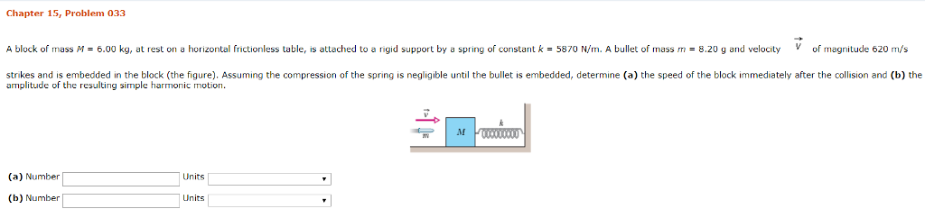 Solved Chapter 15, Problem 033 A block of mass M 6.00 kg, at | Chegg.com