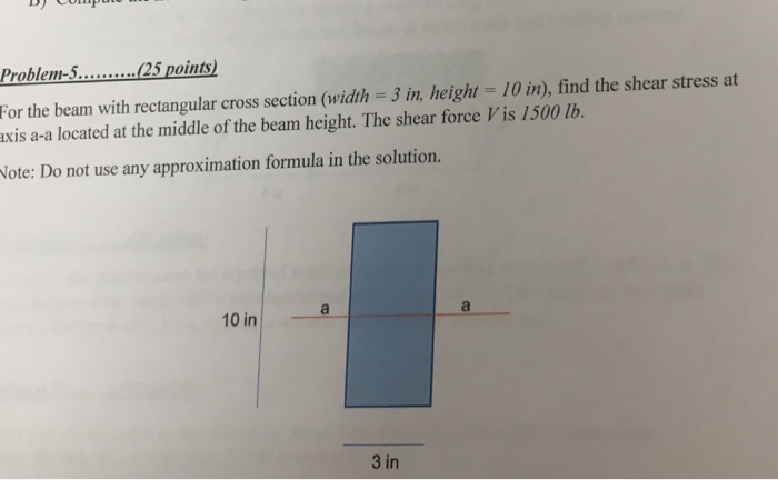 Solved For the beam with rectangular cross section (width = | Chegg.com