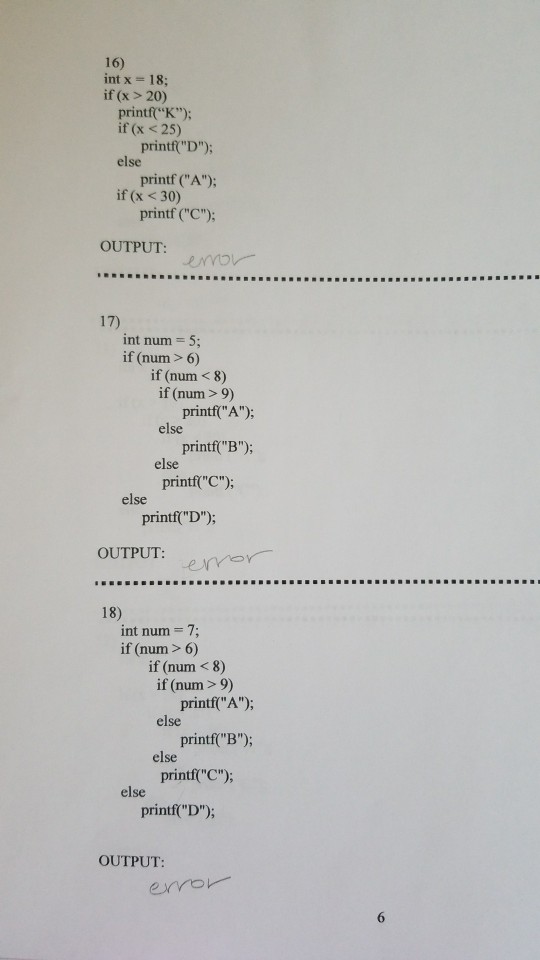Solved 13) int x - 28; if (x>20) if (x