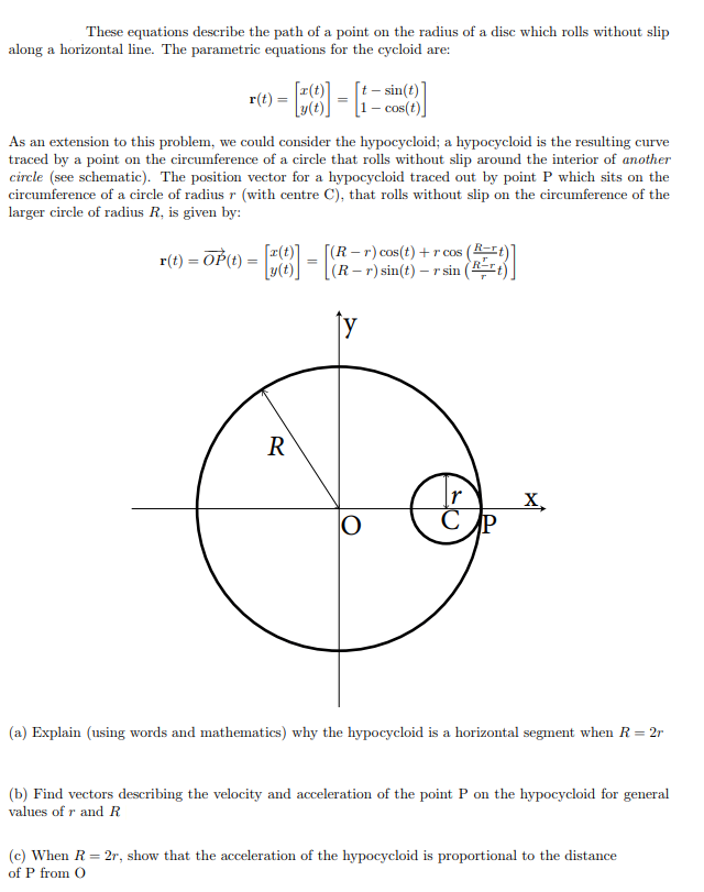 Solved These equations describe the path of a point on the | Chegg.com