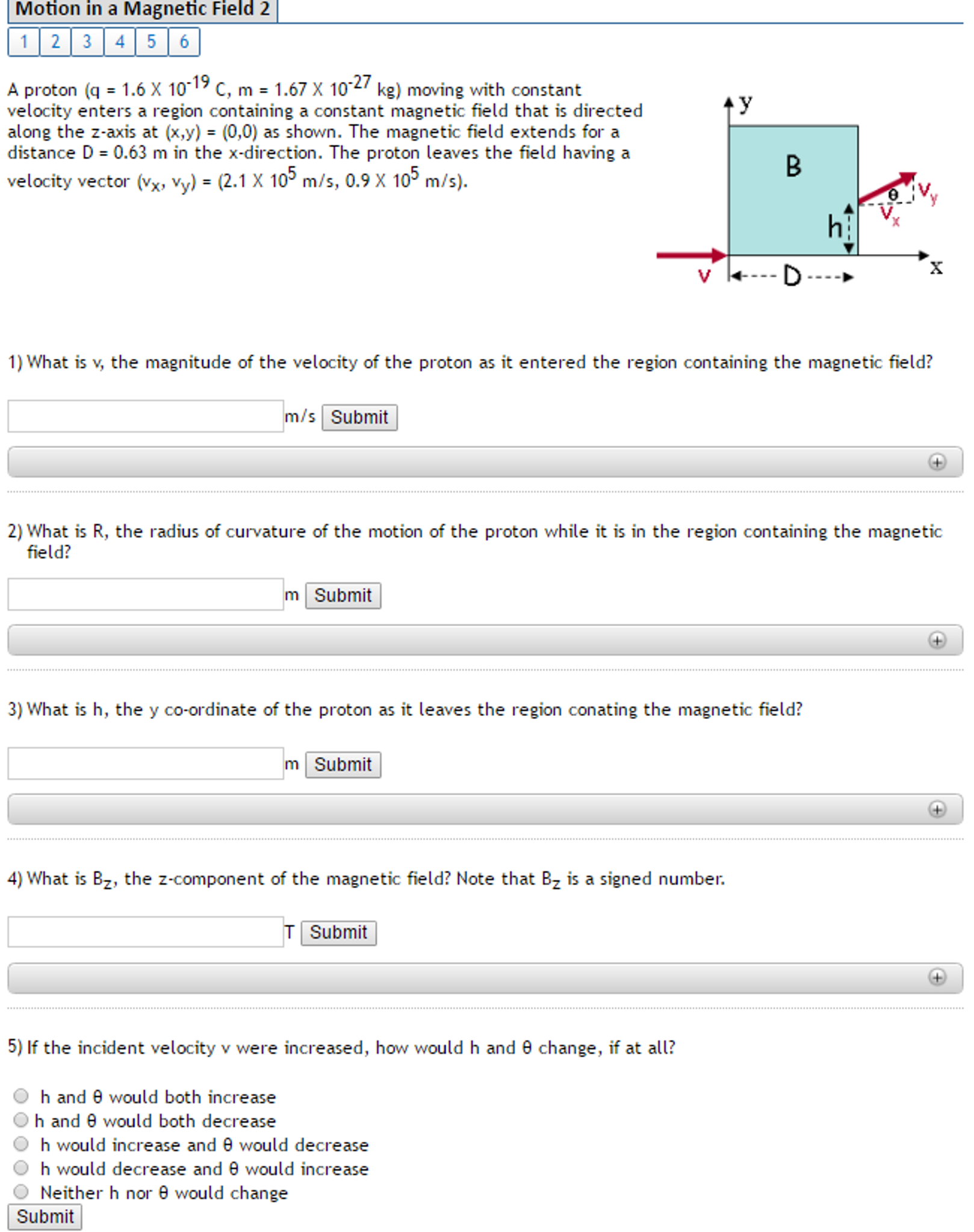 Solved A proton (q = 1.6 times 10^-19C, m = 1.67 times | Chegg.com