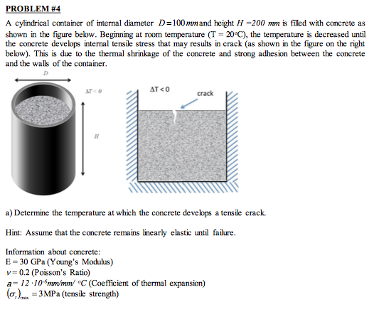 Solved PROBLEM #4 A cylindrical container of internal | Chegg.com