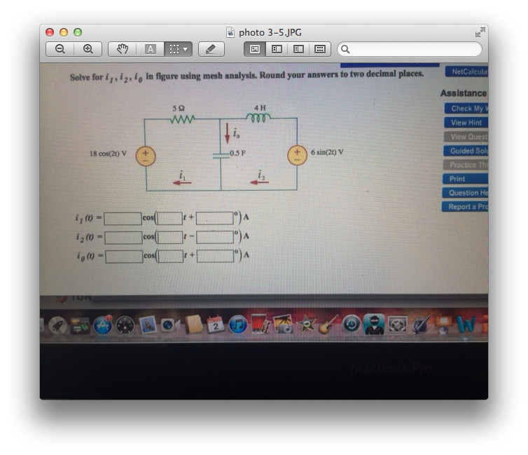 Solved Solve i1,i2,i0 in figure using mesh analysis. Round | Chegg.com
