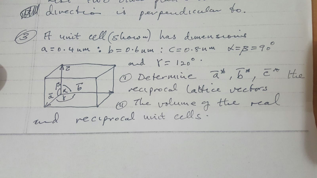 Solved A unit cell (shown) has mendacious a = 0.4 um : b = | Chegg.com
