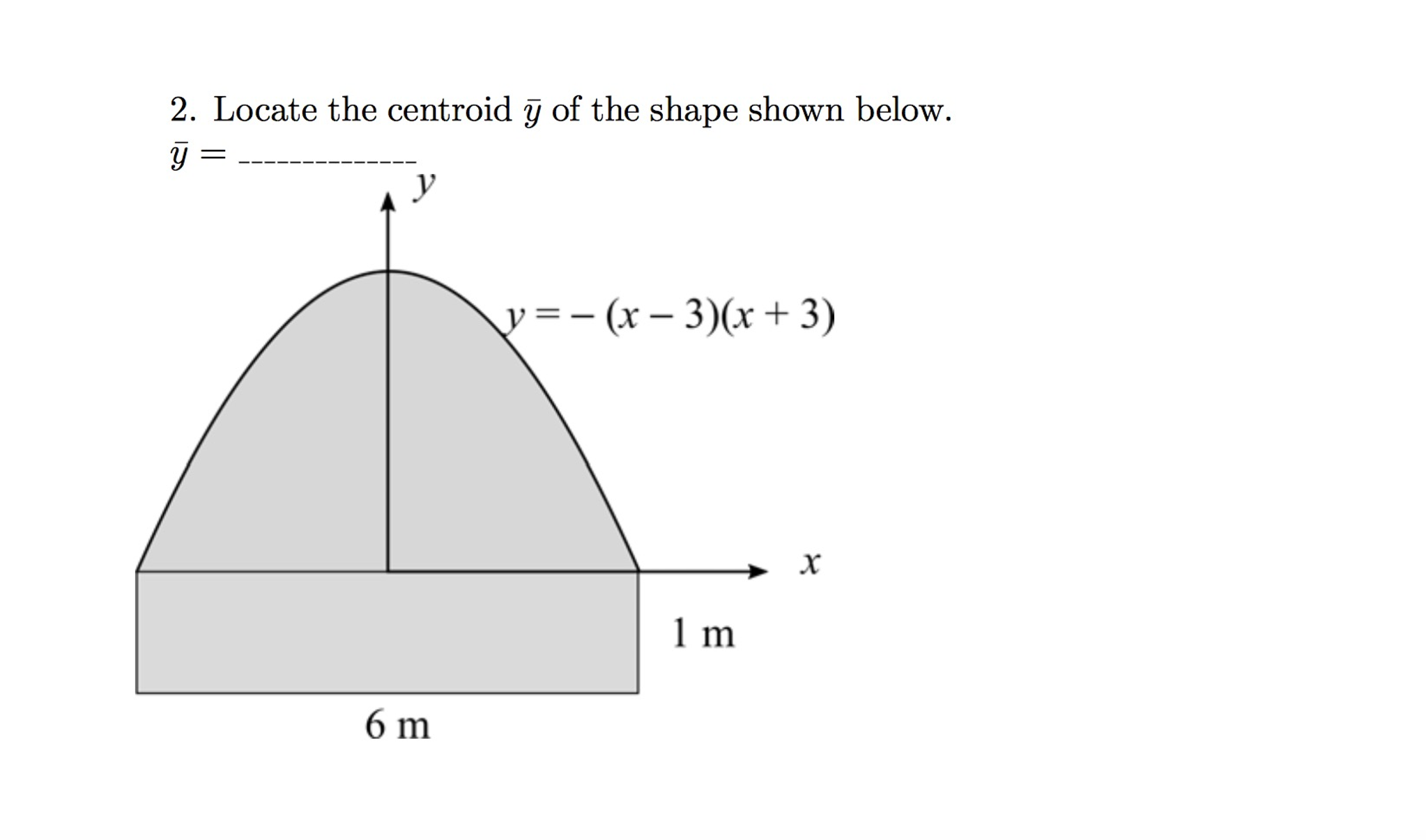 Solved Locate the centroid x and y of a shape bounded by y = | Chegg.com