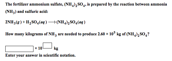 Solved The fertilizer ammonium sulfate, (NH4)2SO4, is | Chegg.com