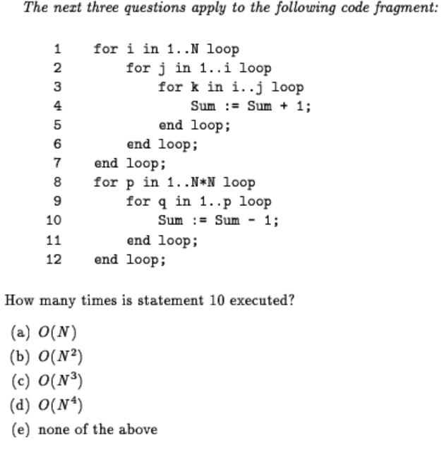 Solved The next three questions apply to the following code | Chegg.com