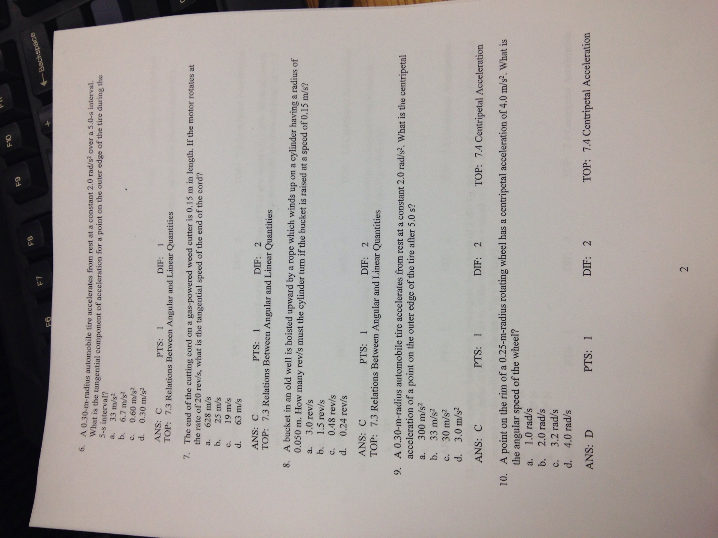 Solved 2.600 rev / min is equivalent to which of the | Chegg.com