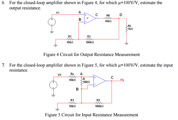 Solved For the closed-loop amplifier shown in Figure 4, for | Chegg.com