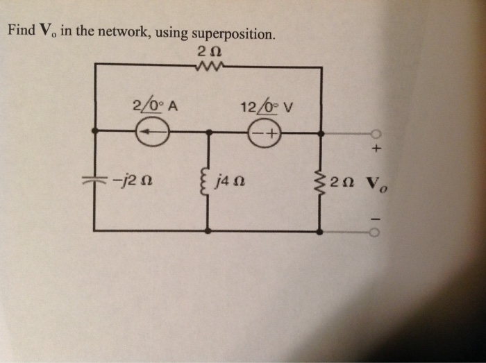 Solved Find V_0 in the network, using superposition. | Chegg.com