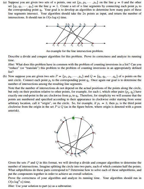 (a) Suppose you are given two sets of n points, one | Chegg.com