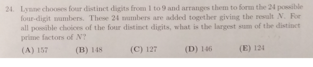 Solved Lynne chooses four distinct digits from 1 to 9 and | Chegg.com
