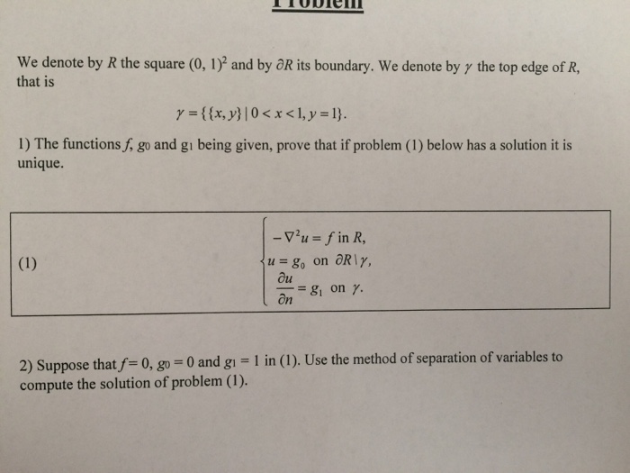 Solved We denote by R the square (0, 1)^2 and by delta R its | Chegg.com