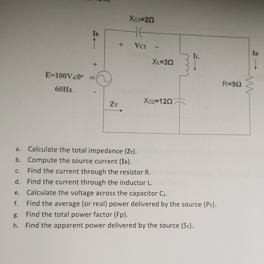 Solved Is +VCI IR IL Xi-3Ω 60Hz ZT a. Calculate the total | Chegg.com