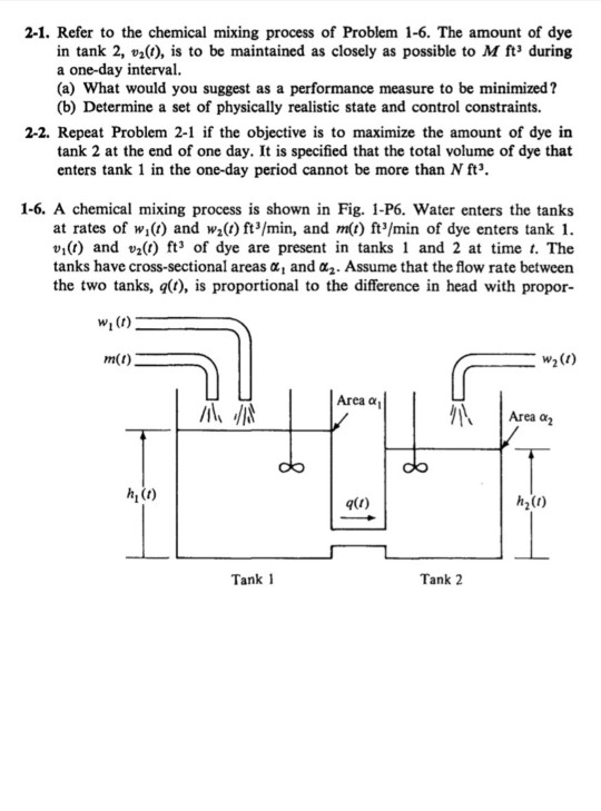 Solved 2-1. Refer to the chemical mixing process of Problem | Chegg.com