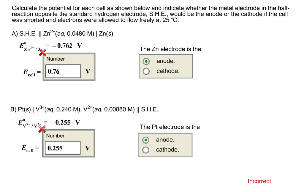 A Zn wire and Ag/AgCl reference electrode (Eo E 0.197 | Chegg.com