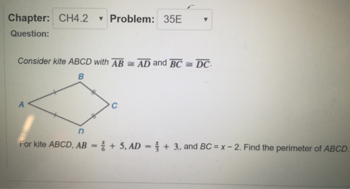 Solved Consider kite ABCD with AB AD and BC DC. For kite | Chegg.com