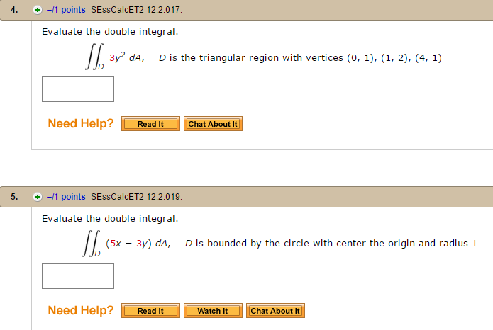 Solved Evaluate the double integral. Integrate integrateD | Chegg.com