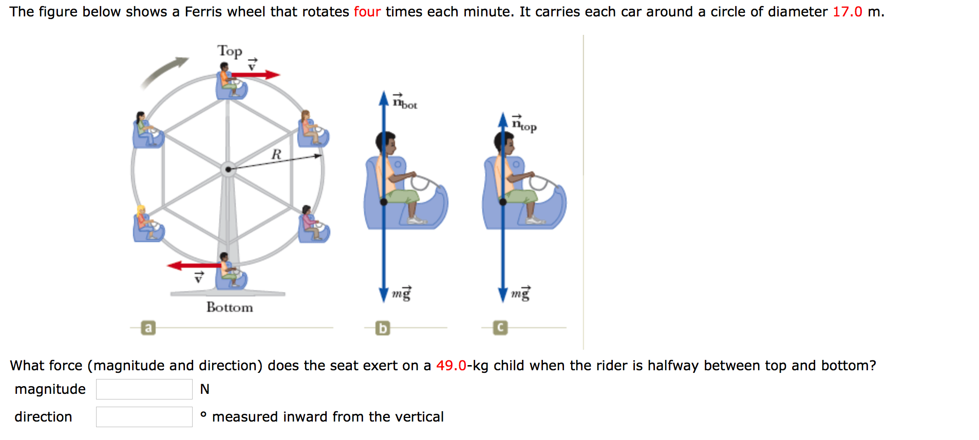 Solved The figure below shows a Ferris wheel that rotates | Chegg.com