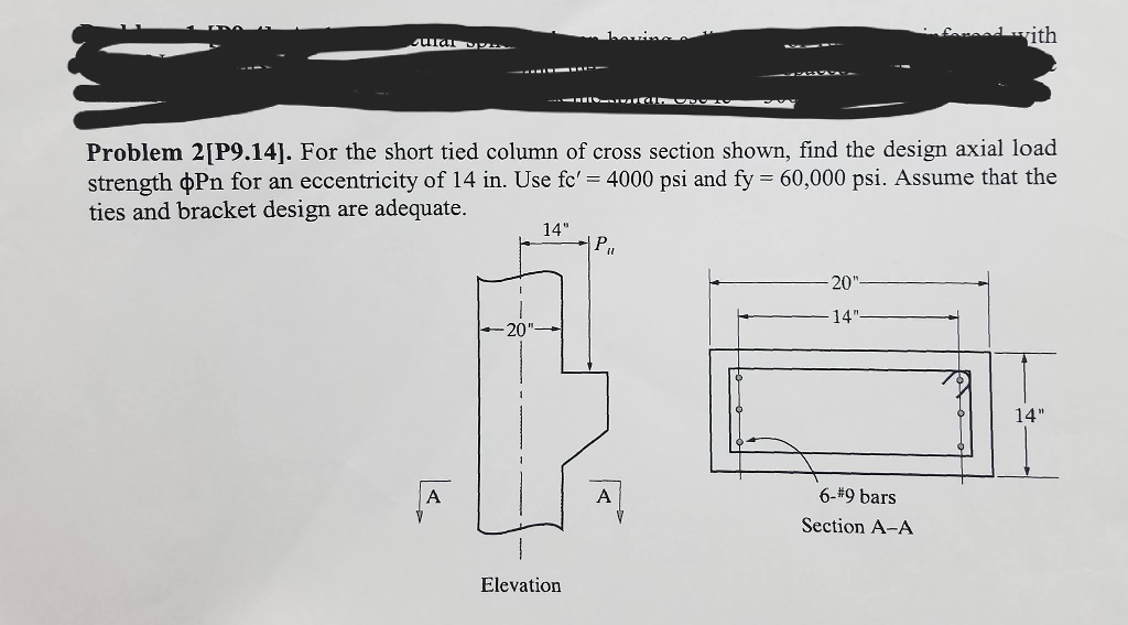 Solved For the short tied column of cross section shown, | Chegg.com