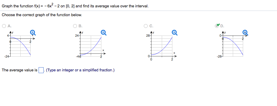 Solved Graph The Function And Find Its Average Value Over