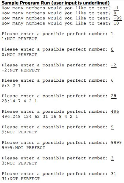 Solved A perfect number is a positive number greater than 1 | Chegg.com
